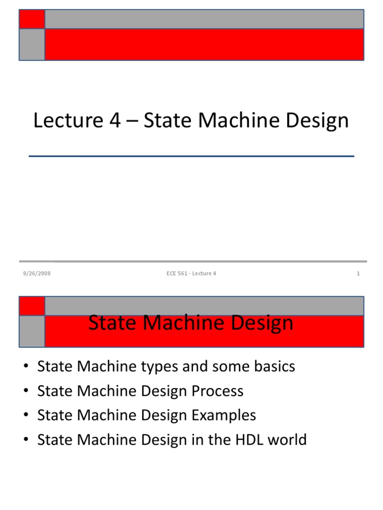 Lecture 4 - State Machine Design | PDF | Electronic Design | Electronic ...