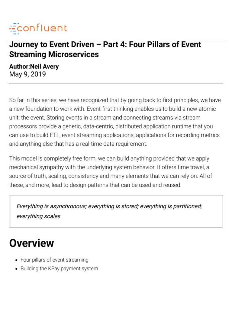 Journey To Event Driven - Part 4 - Four Pillars of Event Streaming Microservices - Confluent ...