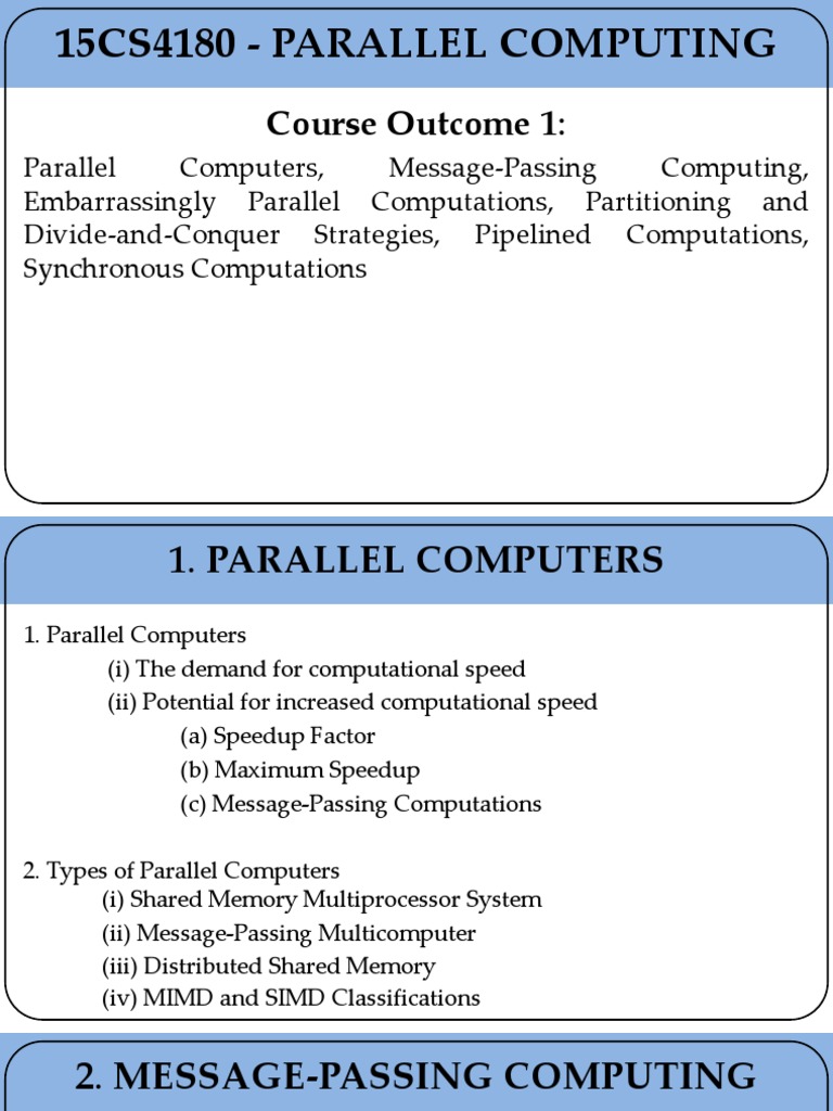 Course Outcome 1:: 15Cs4180 - Parallel Computing | PDF | Parallel ...