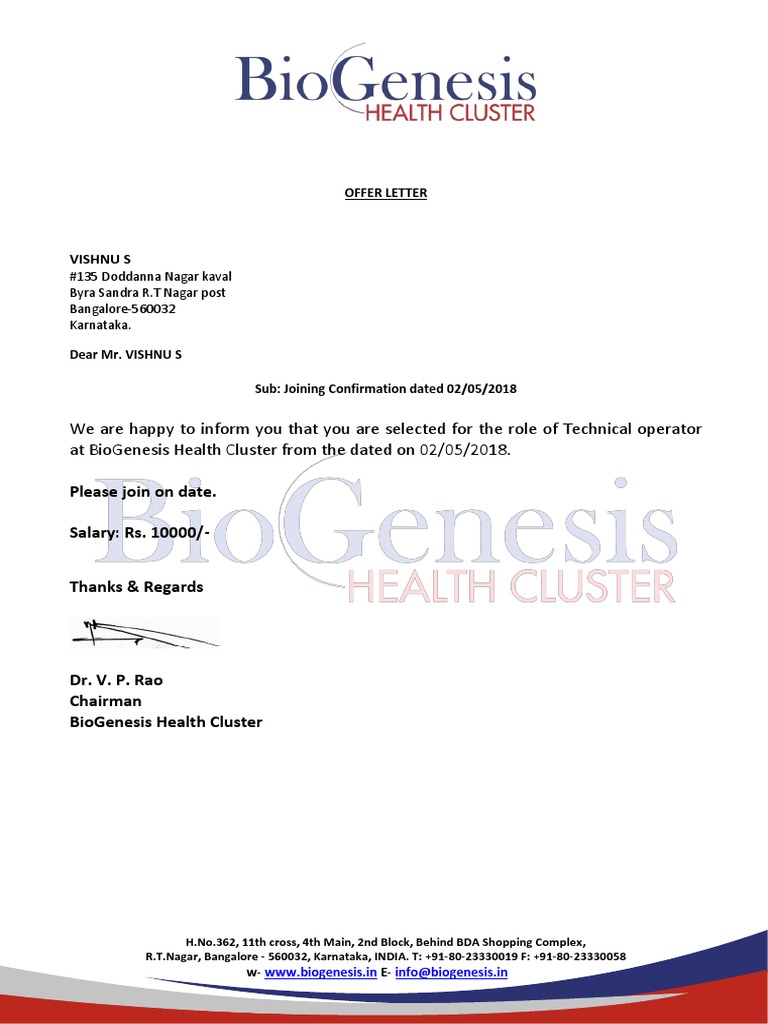 My Offer Letter 1 | PDF