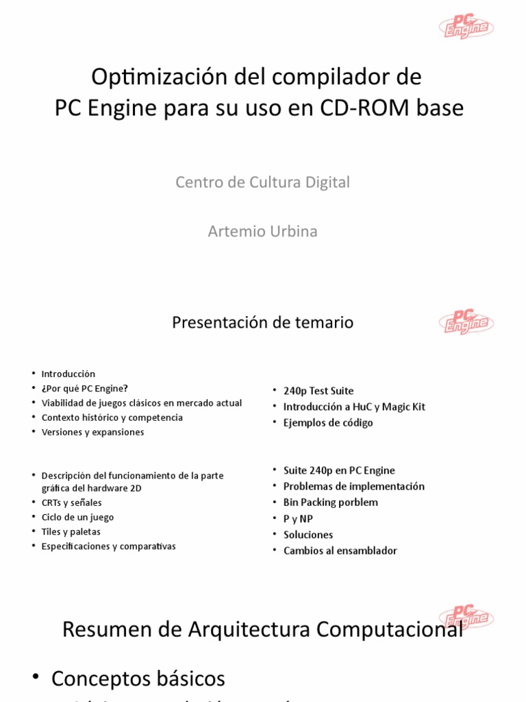 Pcengine Platica | PDF | Teoría de la complejidad computacional | Vídeo