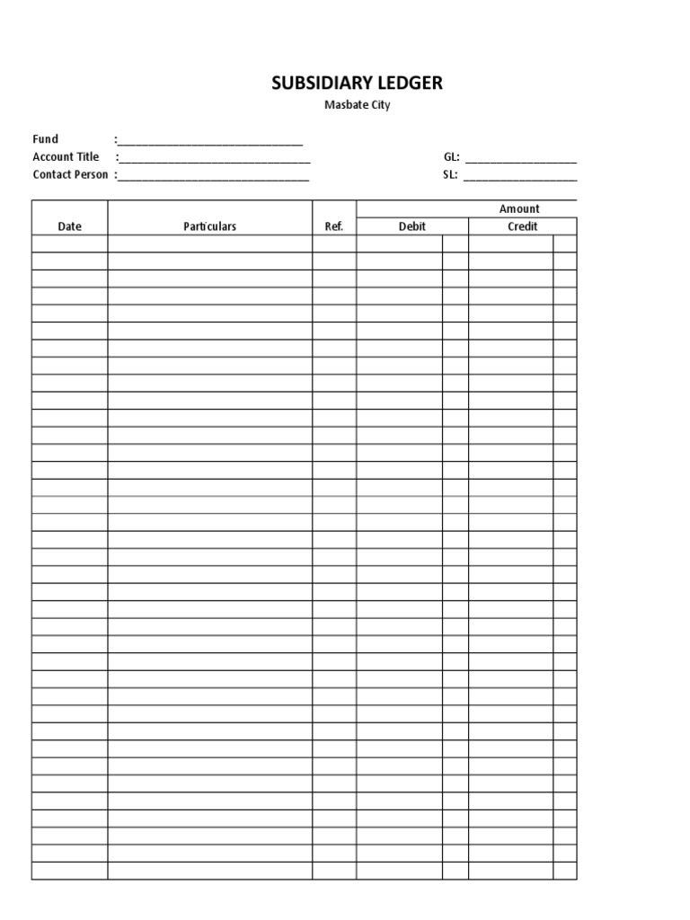 Subsidiary Ledger | PDF