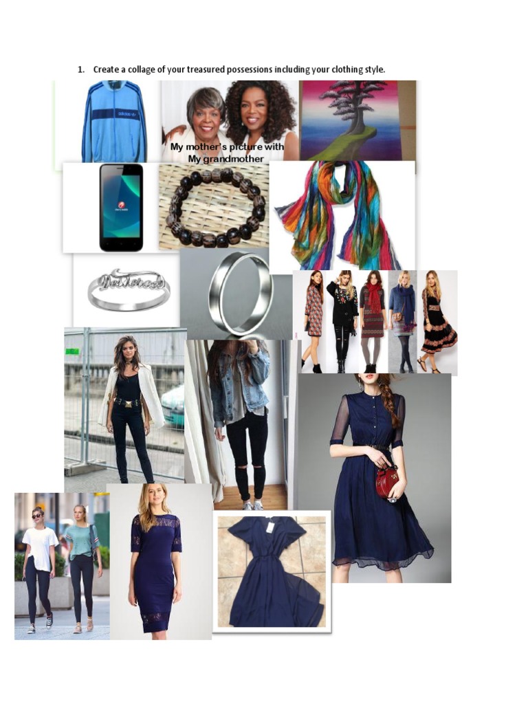 Create A Collage of Your Treasured Possessions Including Your Clothing ...