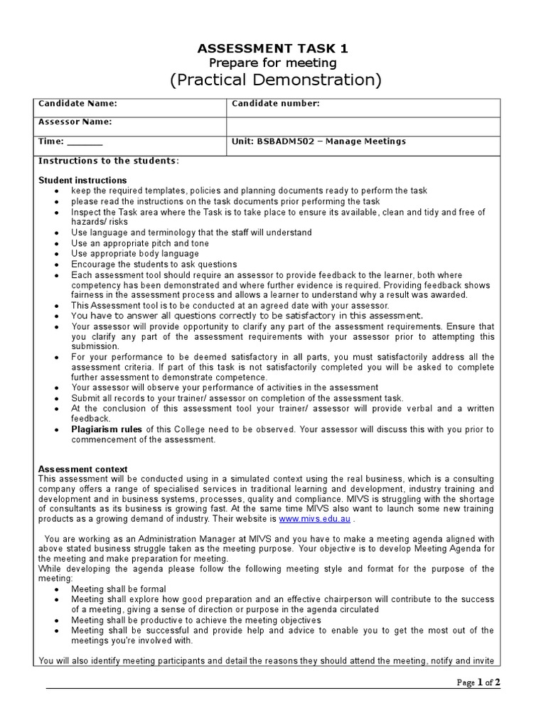 ASSESSMENT TASK 1 - Practical Demonstration | PDF | Behavior ...
