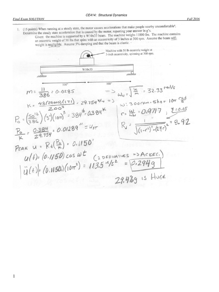 2016 Final Exam Solution Pdf