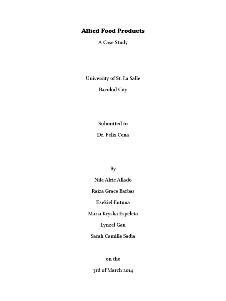 Allied Food Products: A Case Study | PDF | Net Present Value | Internal ...