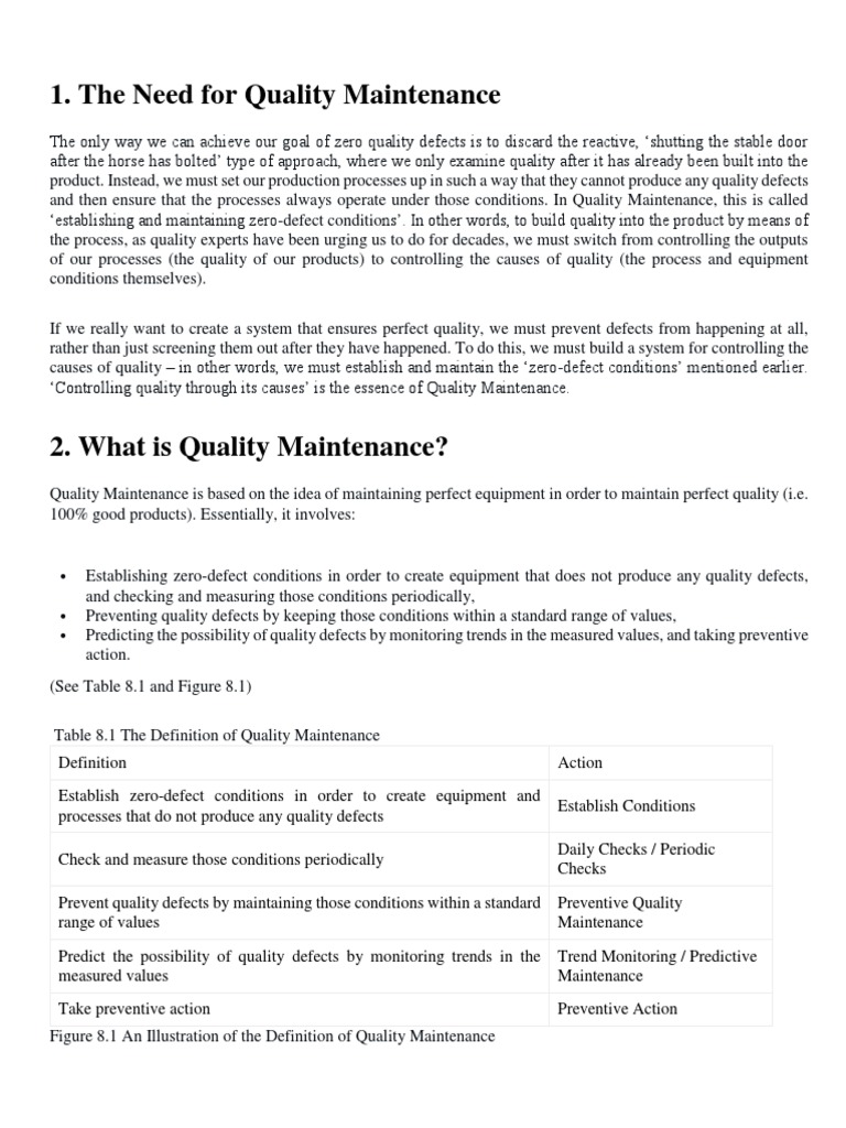 Quality Maintenance TPM | PDF | Quality Assurance | Causality