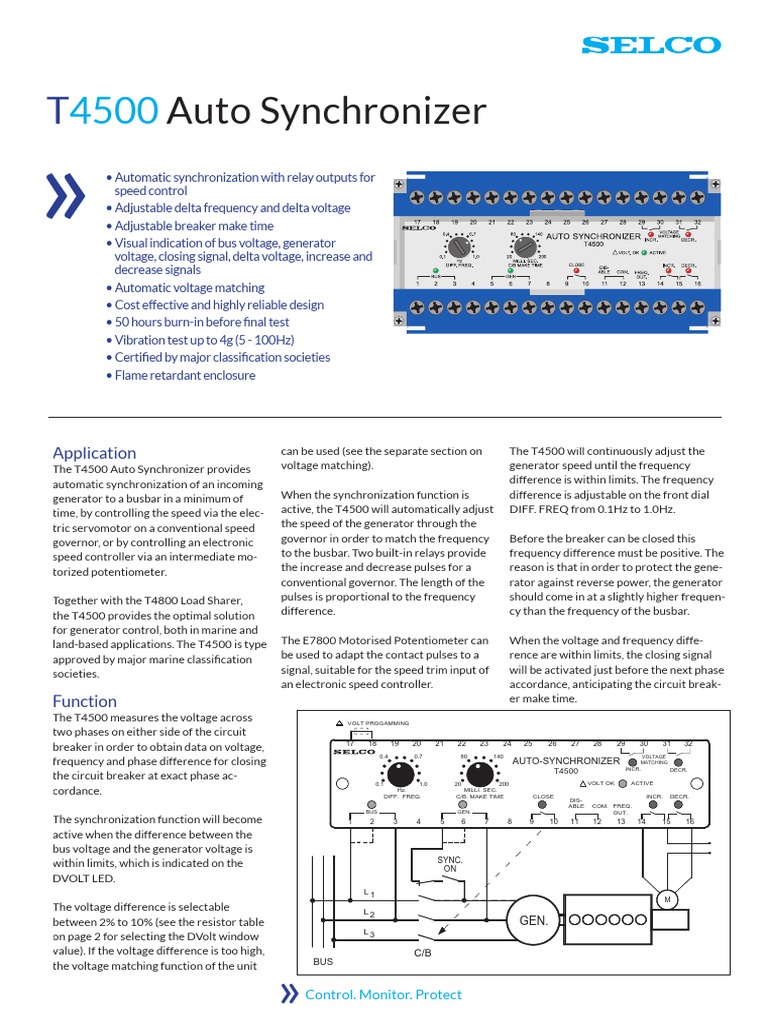 T4500-Datasheet 2 | PDF | Relay | Electric Generator