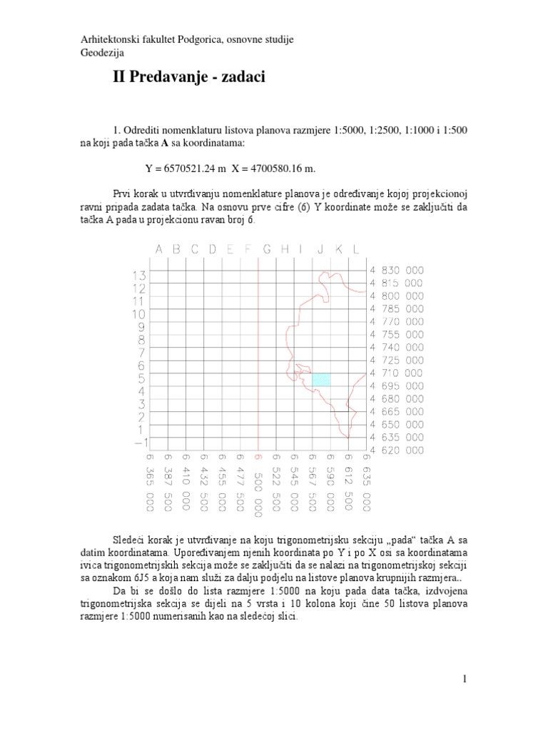 Drugo Predavanje Geodezija - Arhitektura - Zadaci | PDF