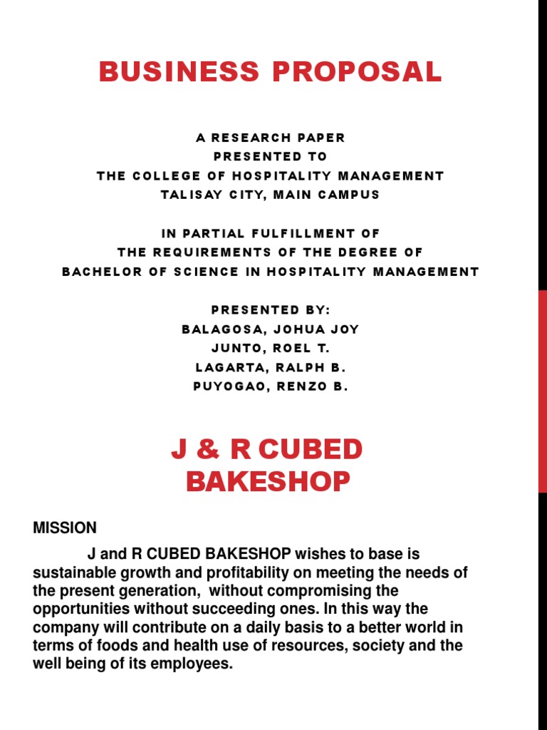 Proposal | PDF | Bakery | Baking