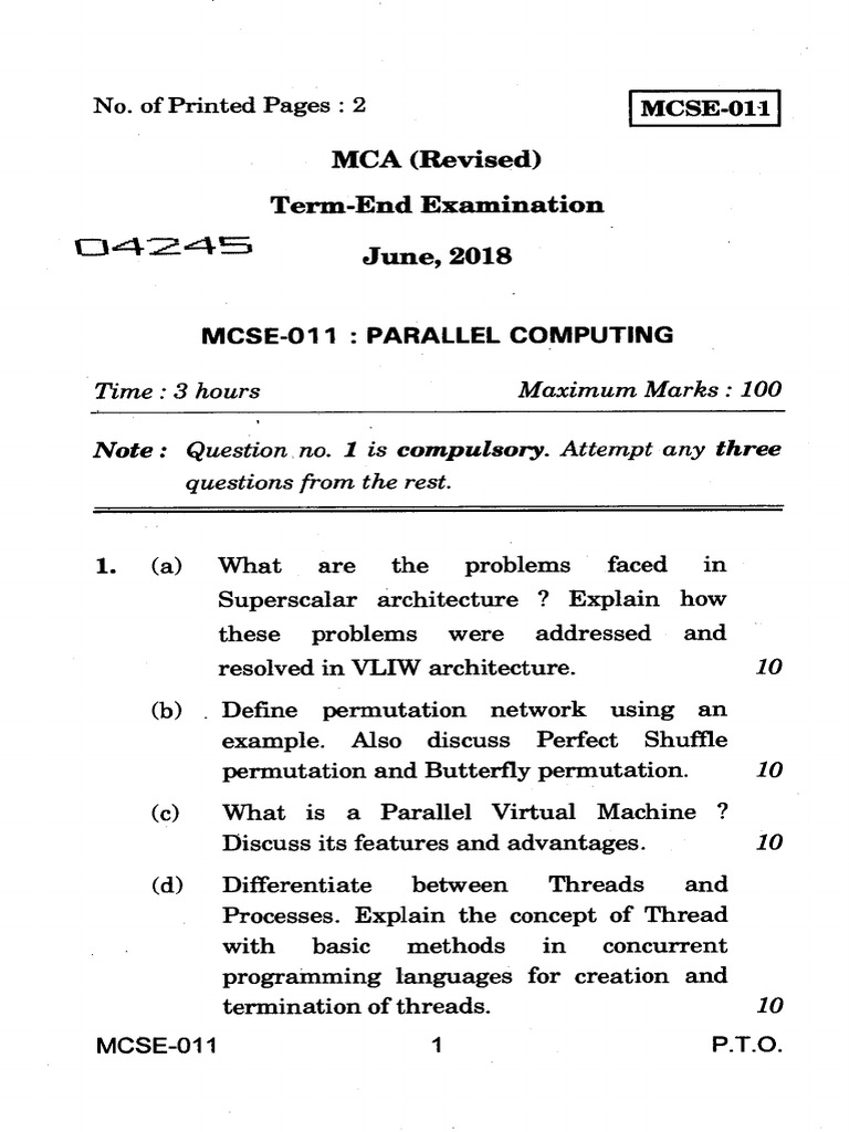 I MCSE-011 I MCA (Revised) Term-End Examination 1:3 June, 2018 | PDF