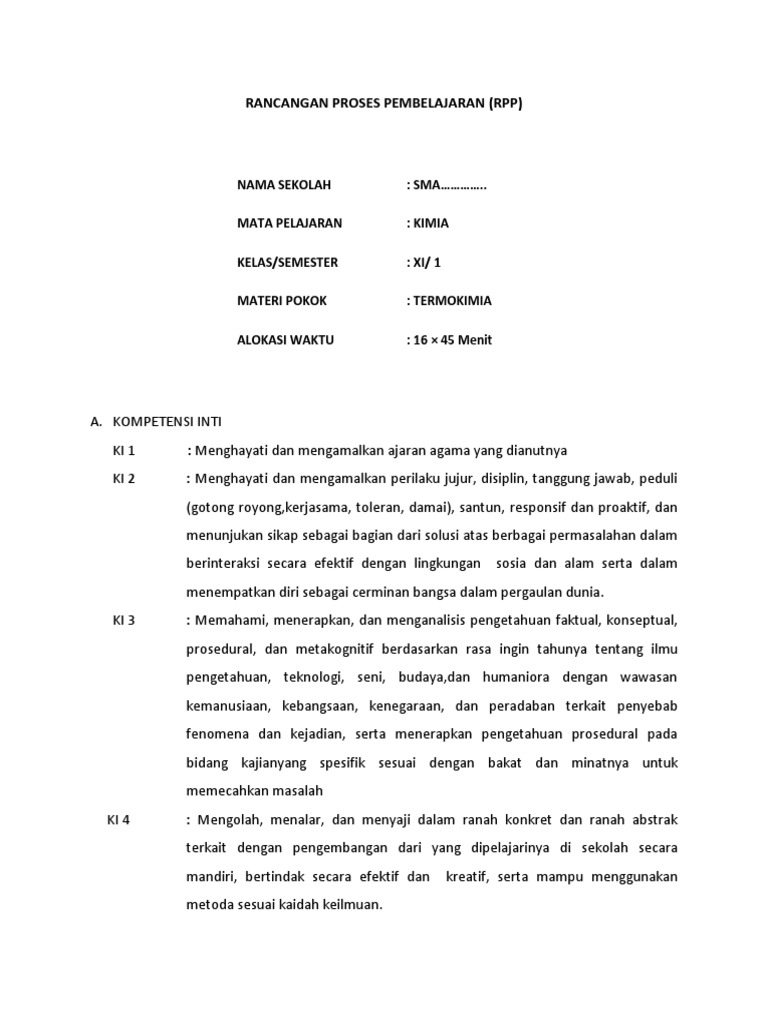 Rpp-Termokimia NHT | PDF