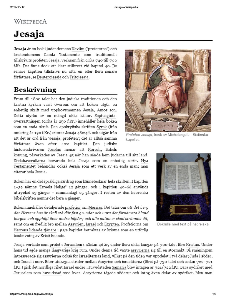 Jesaja - Wikipedia | PDF