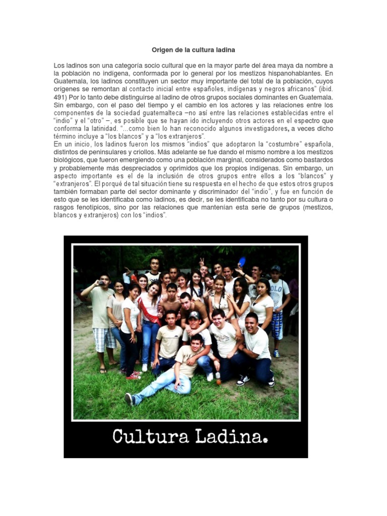 Origen de La Cultura Ladina | PDF