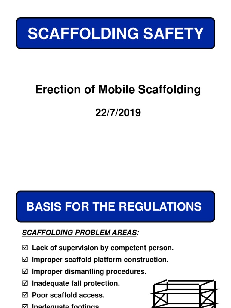 Scaffolding Safety: Erection of Mobile Scaffolding | PDF | Scaffolding ...