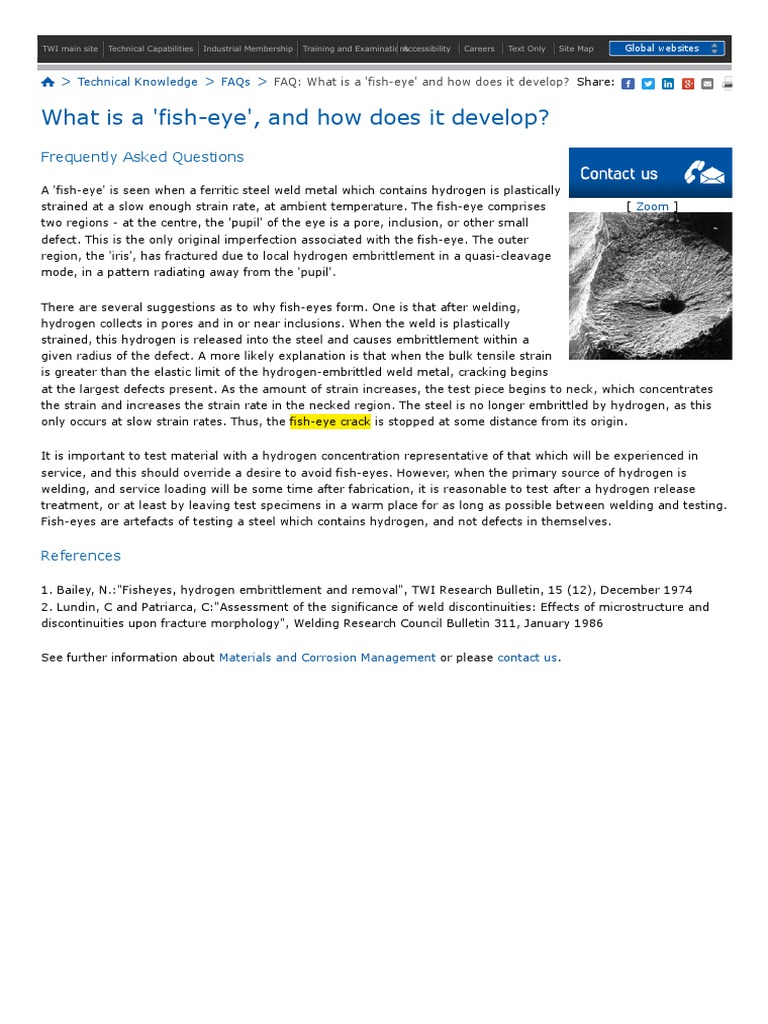 Understanding Fish-Eye Weld Defects | PDF | Fracture | Welding