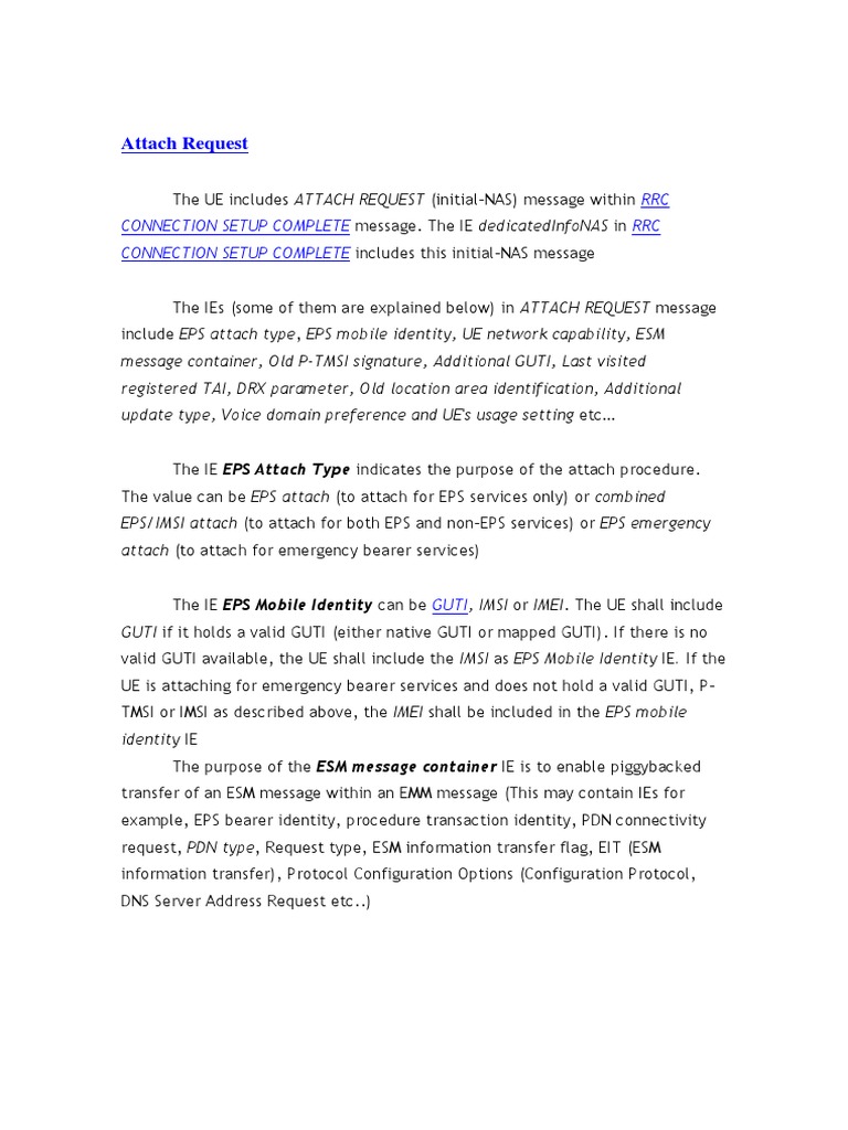 Attach Request: RRC Connection Setup Complete RRC Connection Setup ...