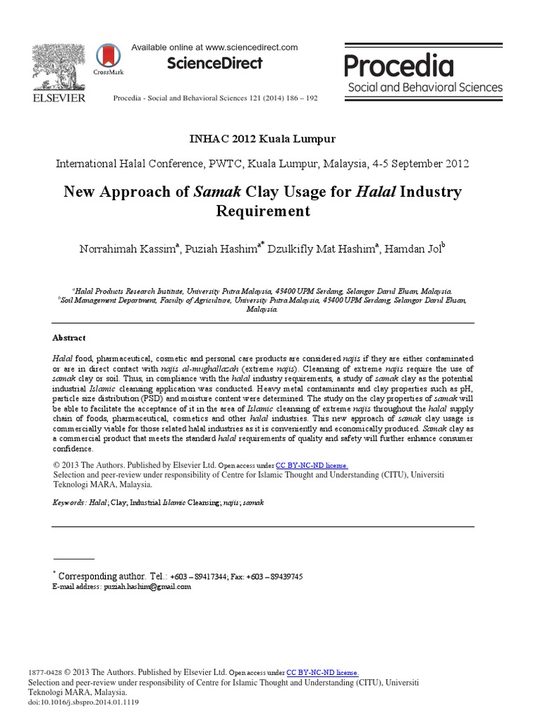 New Approach of Samak Clay Usage For Halal Industry Requirement | PDF ...