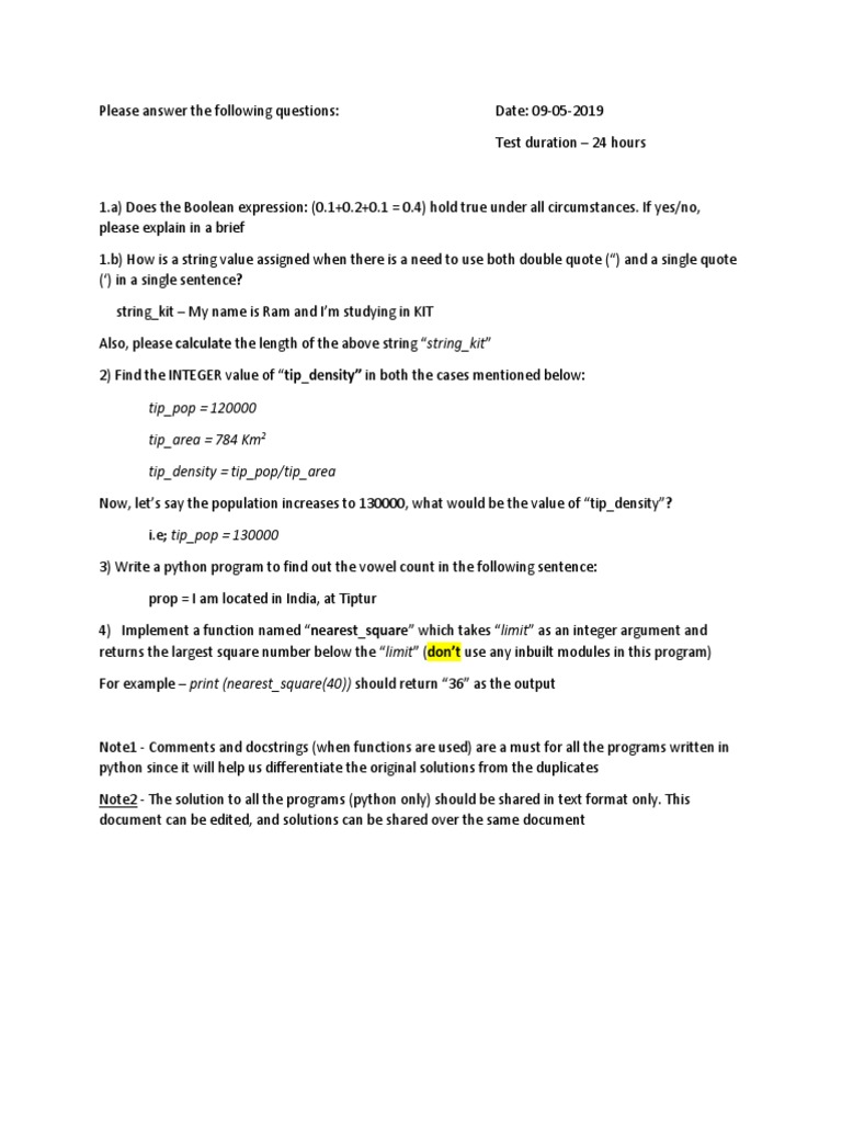 Kit Py Assignment | PDF