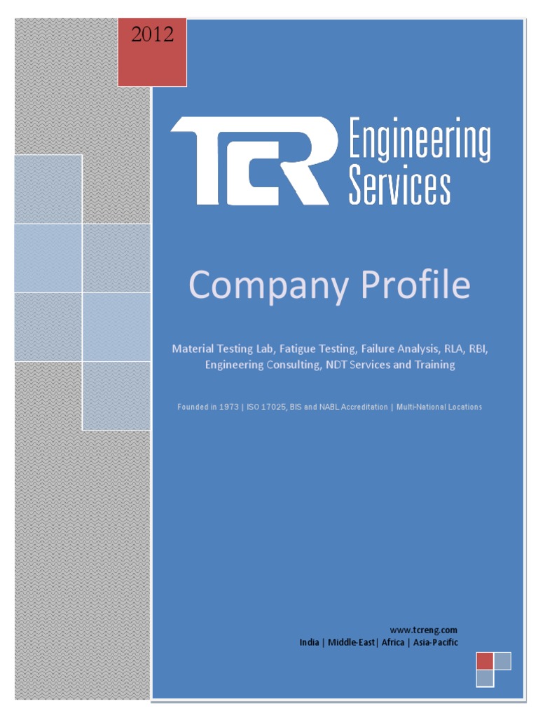 TCR Engineering Services Profile 2012 PDF | PDF | Fatigue (Material ...