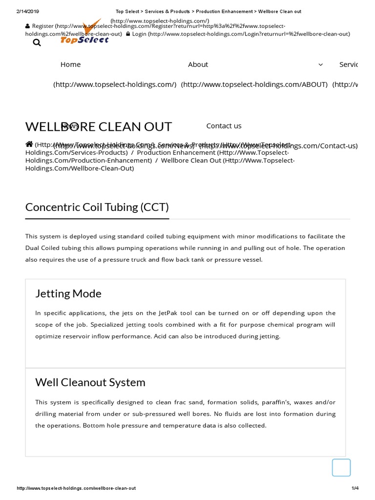 Top Select - Services & Products - Production Enhancement - Wellbore ...