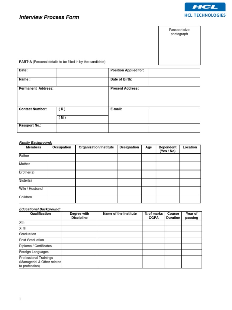 Interview Process Form | PDF | Motivation | Motivational
