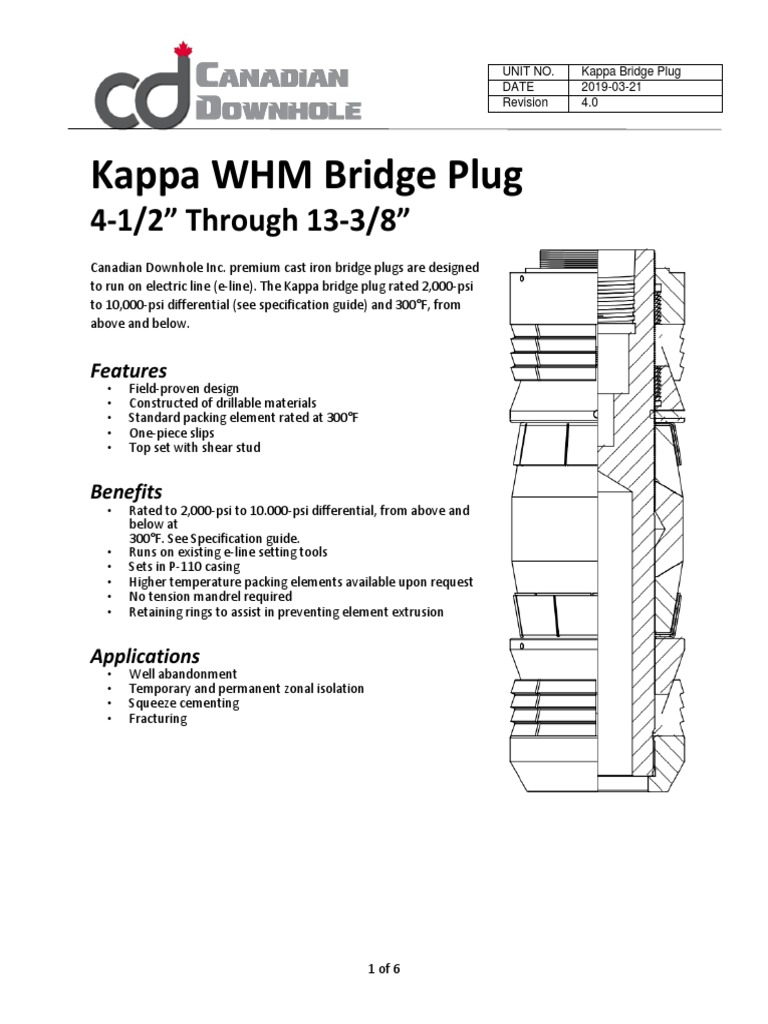 Kappa Bridge Plug R4 | PDF | Casing (Borehole) | Mechanical Engineering