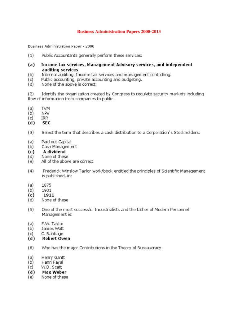 Business Administration Papers 2000 To 2011 | PDF | Stocks | Marketing