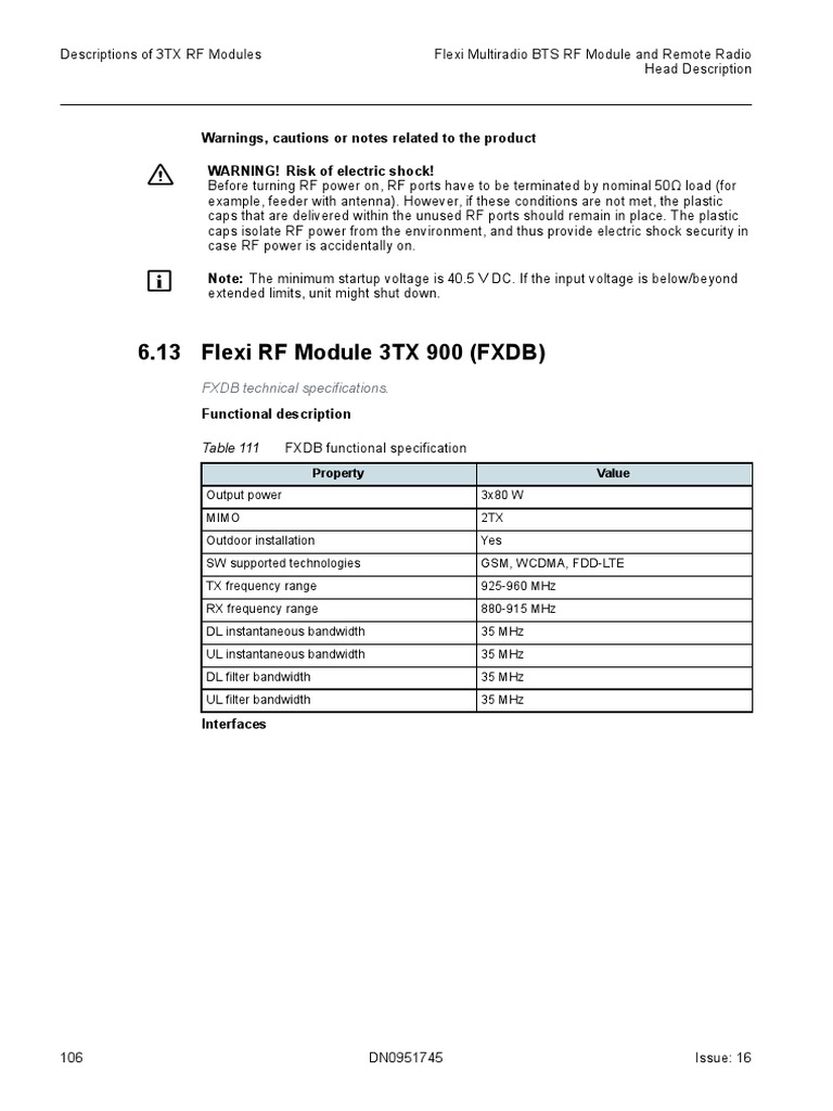 2g Lte RFM - FXDB 3tx 900 | PDF | Bandwidth (Signal Processing) | Power ...