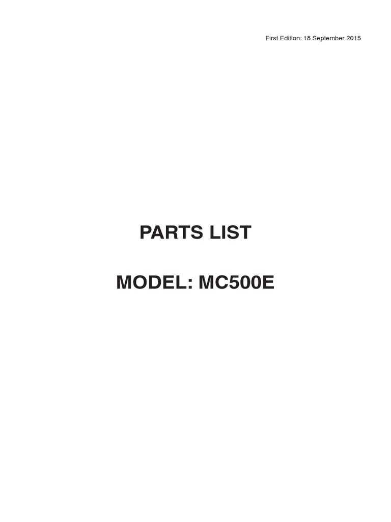 MC500E | PDF | Equipment | Machines