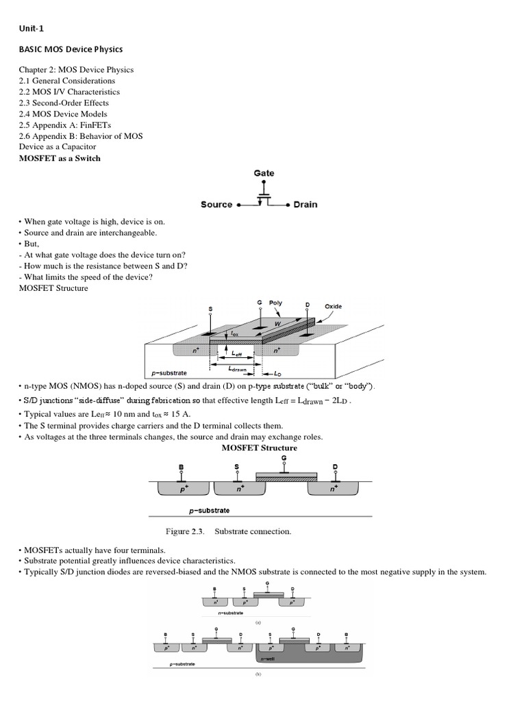 MOS Device Physics Final | PDF | Mosfet | Field Effect Transistor