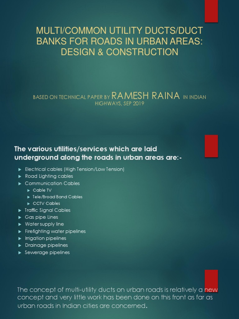 Utility Ducts | PDF | Electrical Conductor | Duct (Flow)