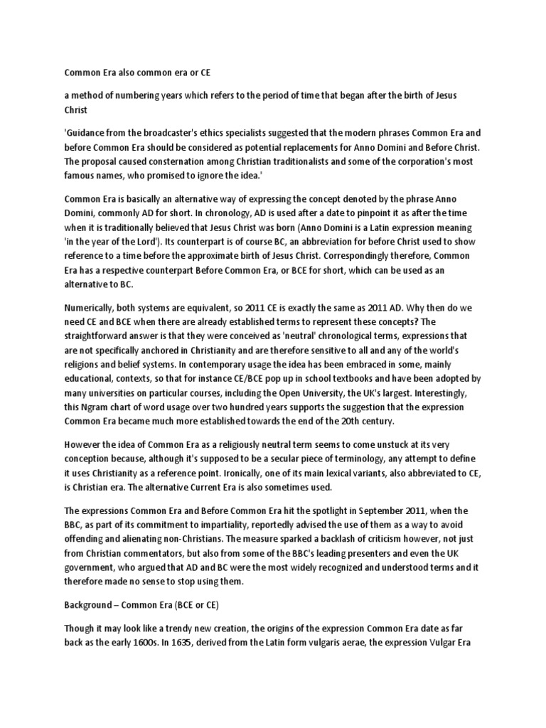 Common Era Also Common Era or CE | PDF | Common Era | Anno Domini