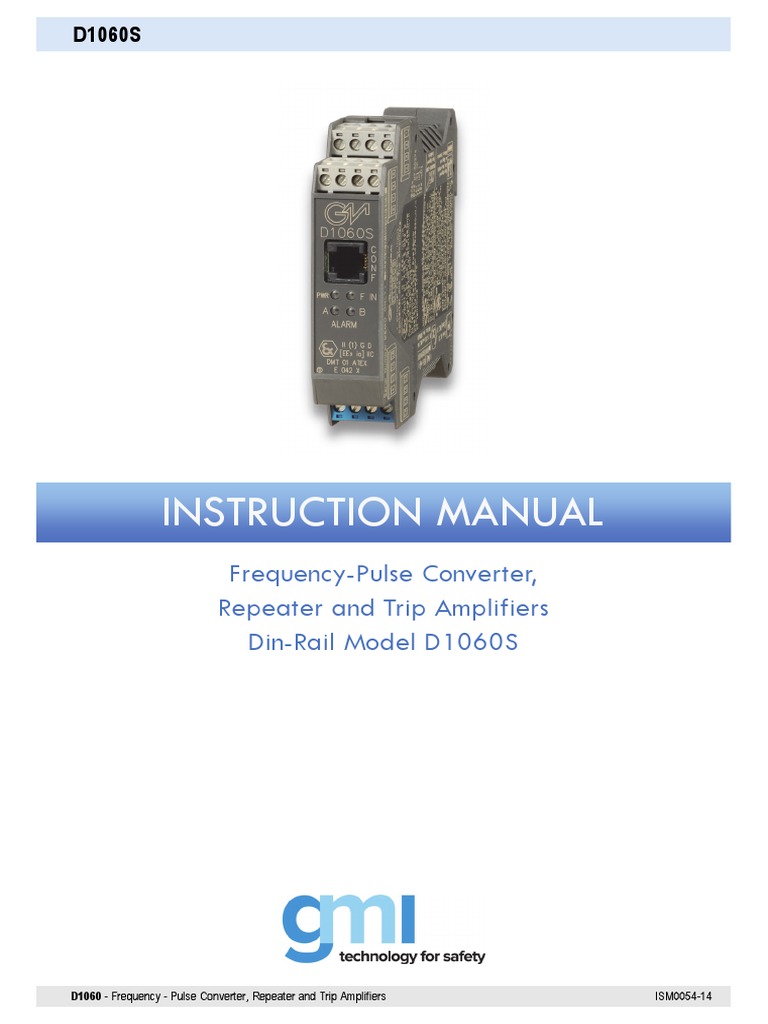 Instruction Manual: Frequency-Pulse Converter, Repeater and Trip ...