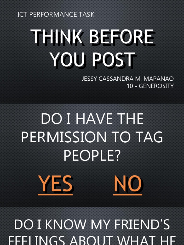 Ict Performance Task: Think Before You Post | PDF