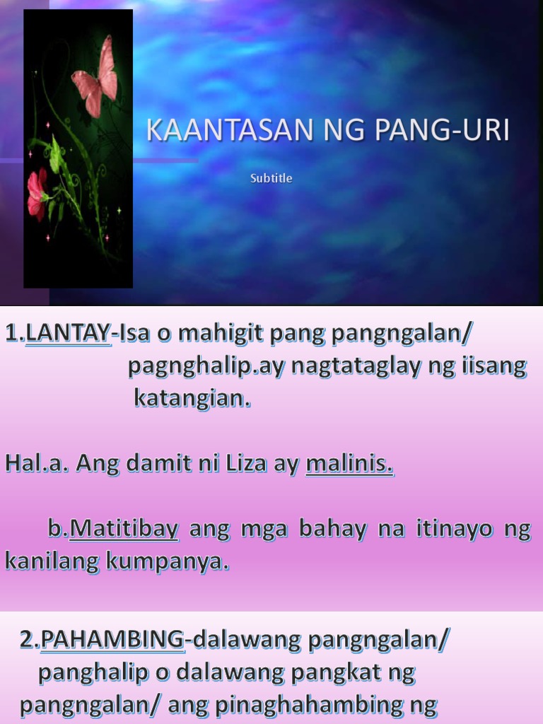 Kaantasan NG Pang-Uri | PDF