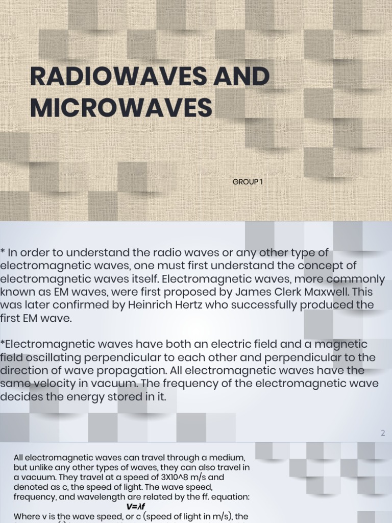Radio and Microwave Waves Explained | PDF | Electromagnetic Radiation ...