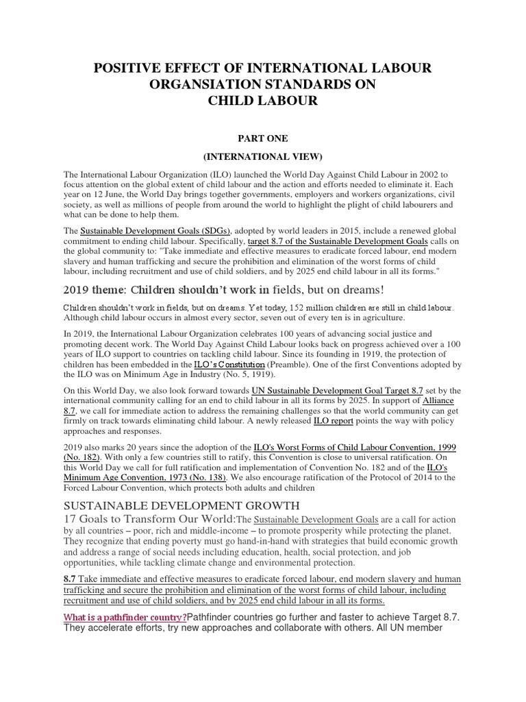 Rsha 101 | PDF | International Labour Organization | Child Labour