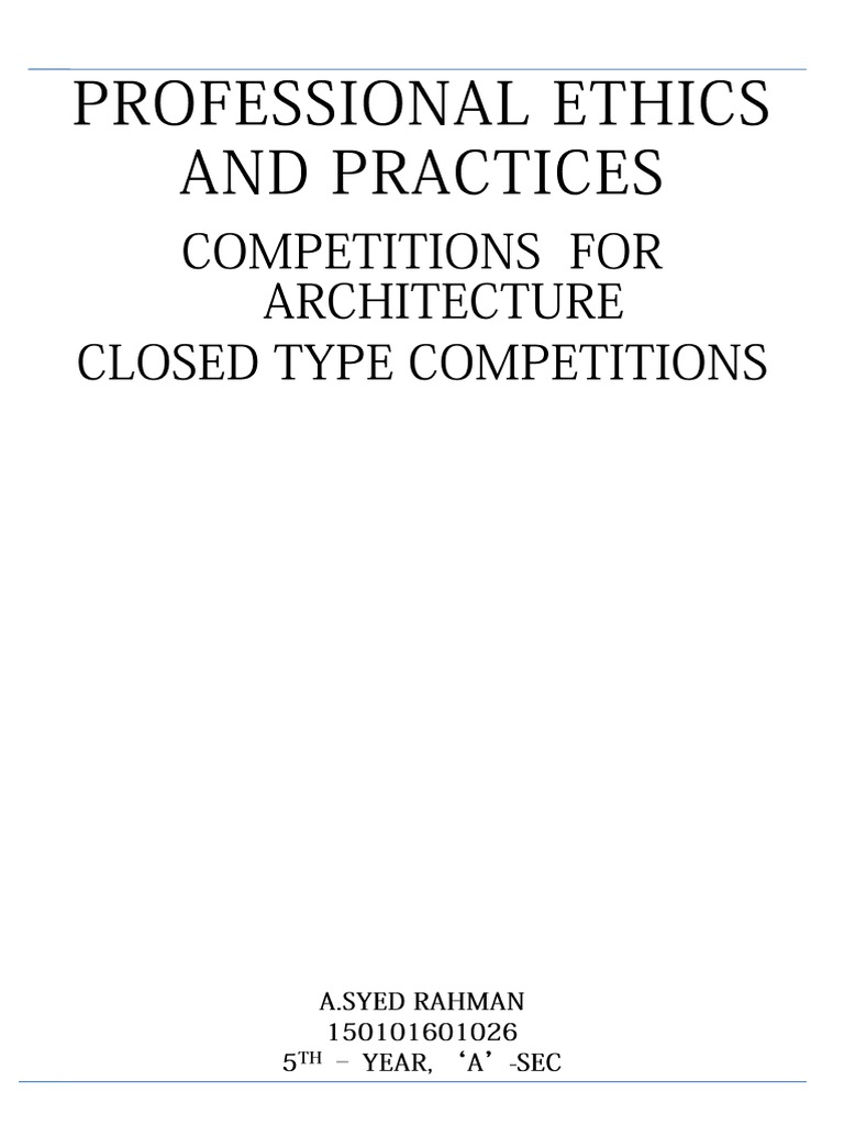 Types of Architectural Competitions in India | PDF | Competition | Business