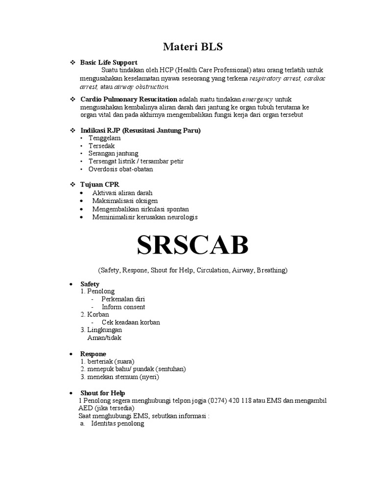Materi Basic Life Support Bls 2019 Pdf Pdf