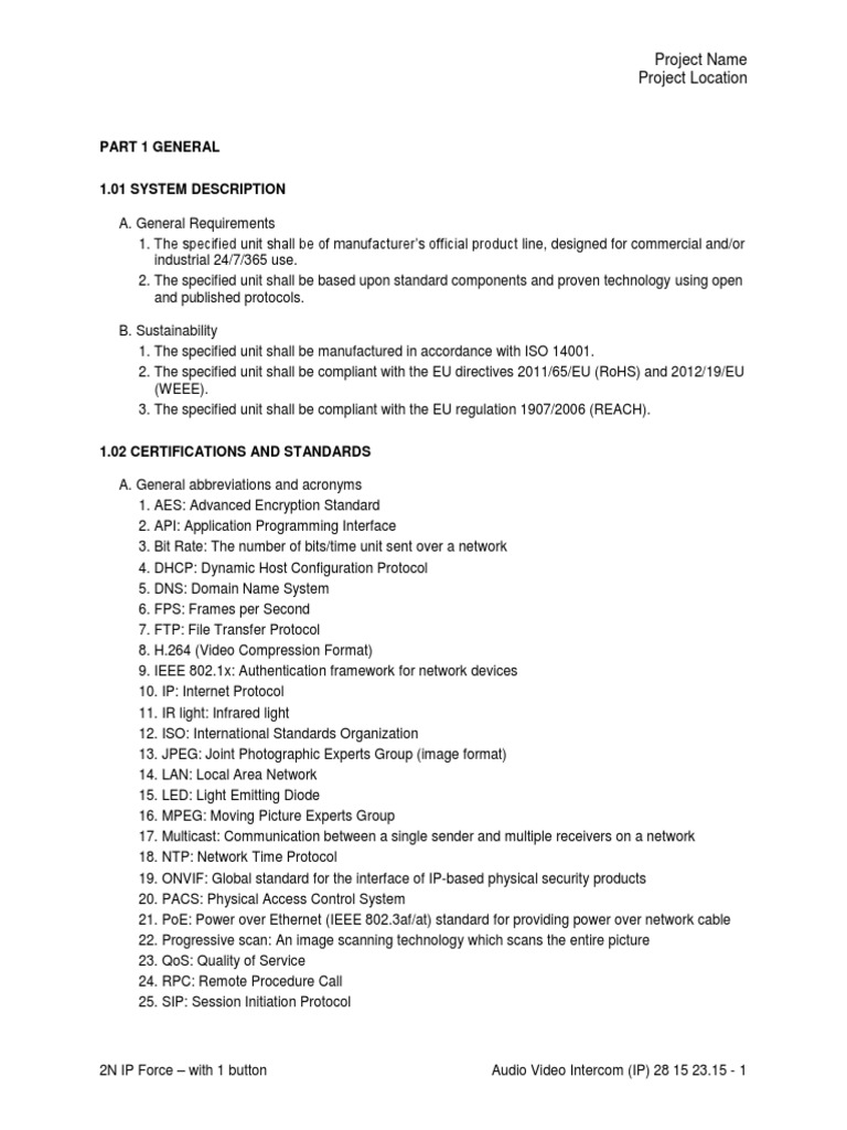 Ae Specifications Ip Force 1 Button en | PDF | Session Initiation Protocol | Computer Network