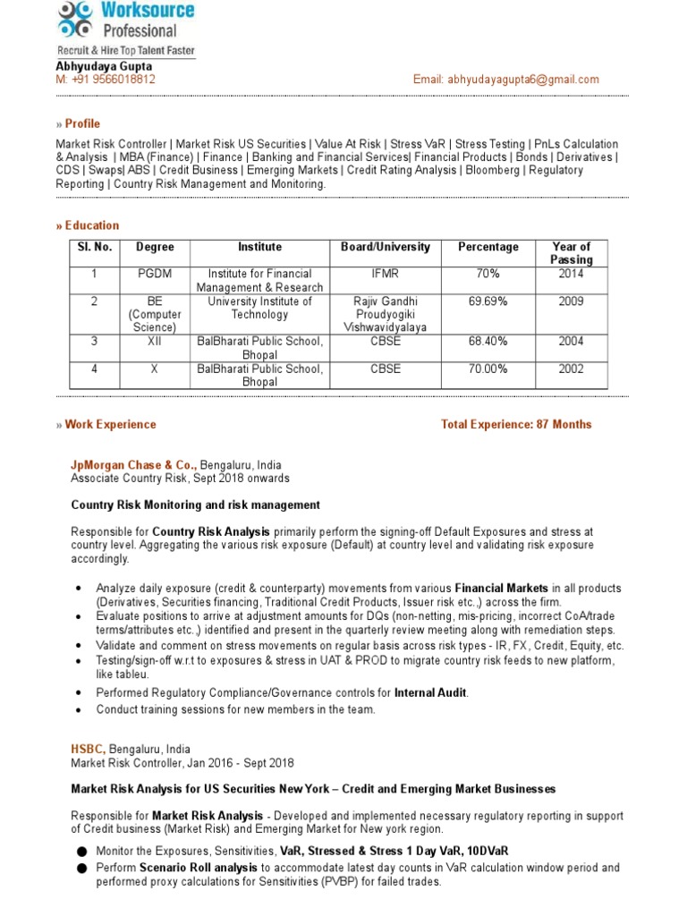 Abhyudaya Gupta | PDF | Value At Risk | Credit