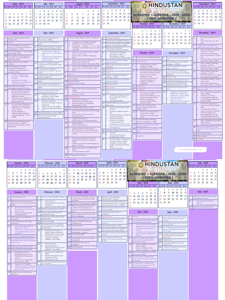 Academic Calender 2019-2020 PDF | PDF | Automation | Electrical Engineering