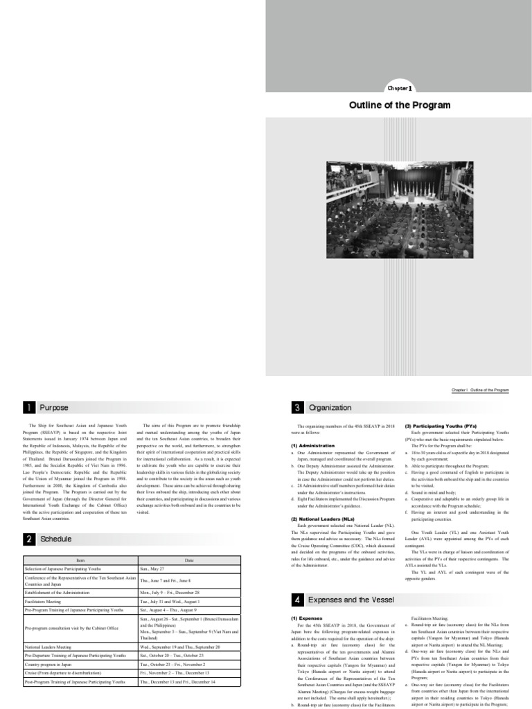 SSEAYP 2018 Program Overview | PDF | Japan