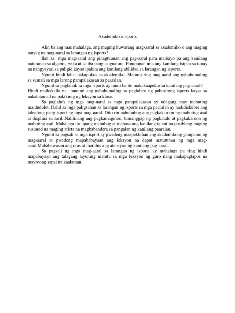 Akademiko o Isports-Isports Editoryal | PDF