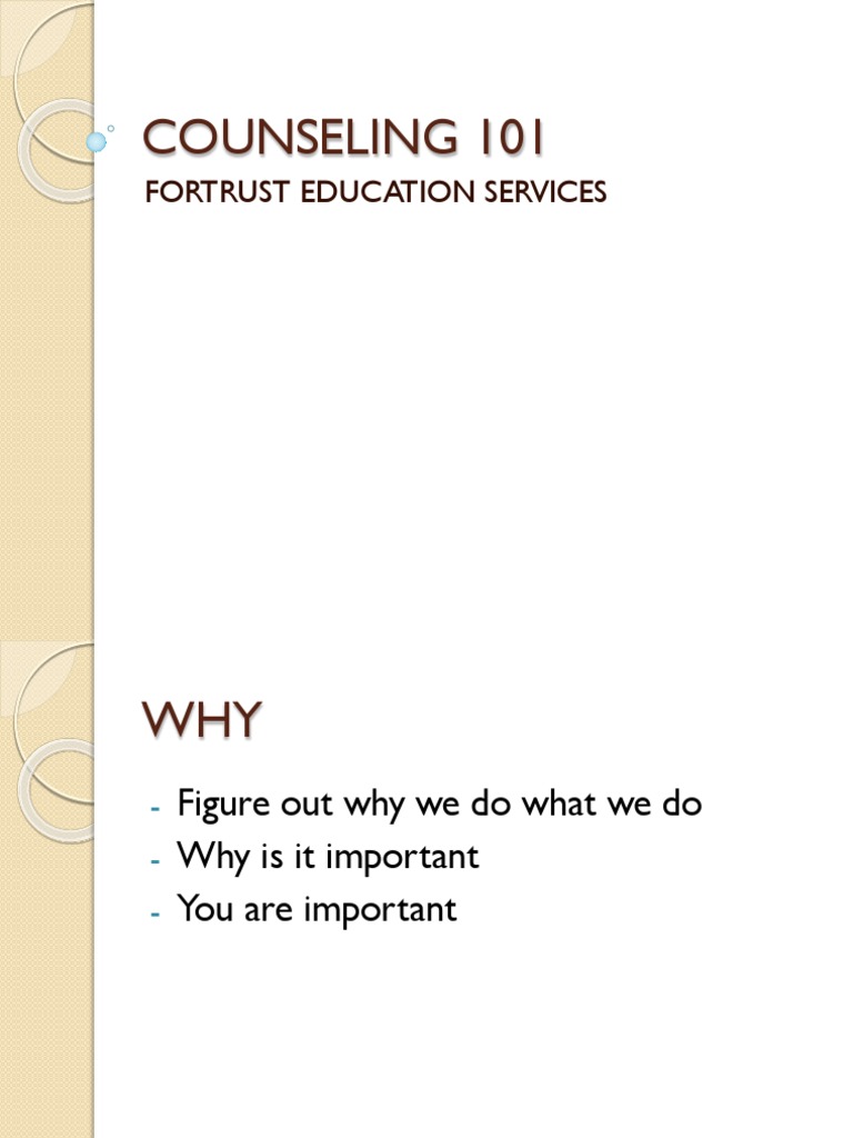 Training - Counseling 101 | PDF