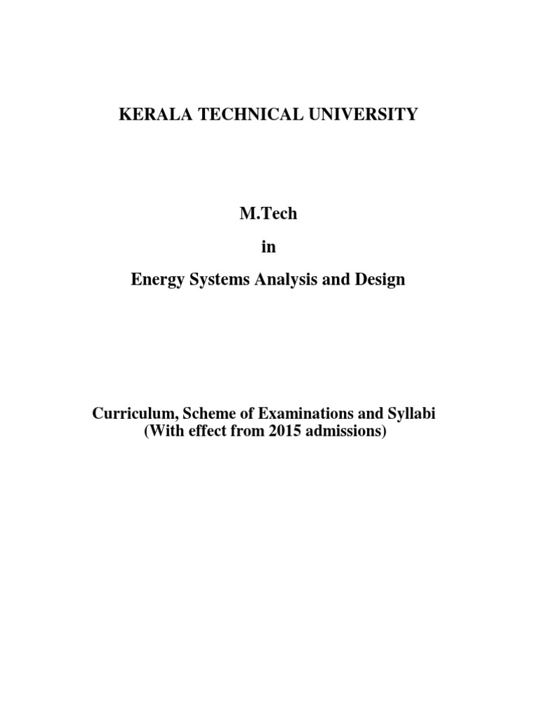 Ktu Mtech Energy System Analysis Design 2015 Pdf Numerical Analysis Fluid Dynamics 