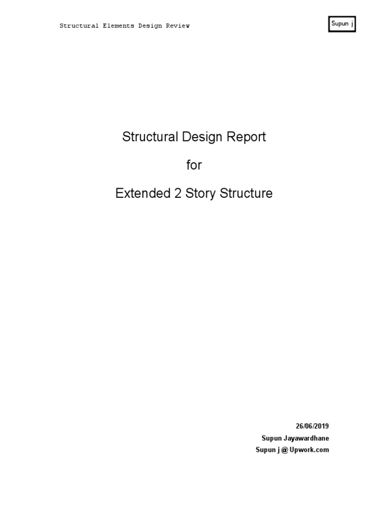 Structural Design Report for Two-Story Building | PDF | Strength Of ...