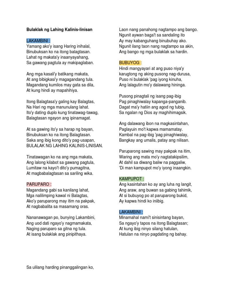 Bulaklak NG Lahing Kalinis Linisan | PDF