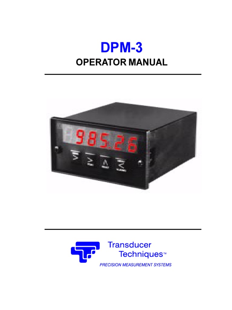 Operator Manual for the DPM-3 Panel Instrument: A Guide to Setup ...